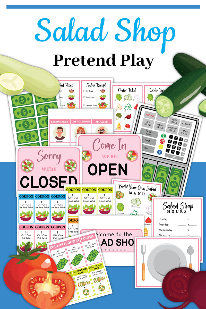 Salad Shop Pretend Play Set – Attachment Mummy Printables