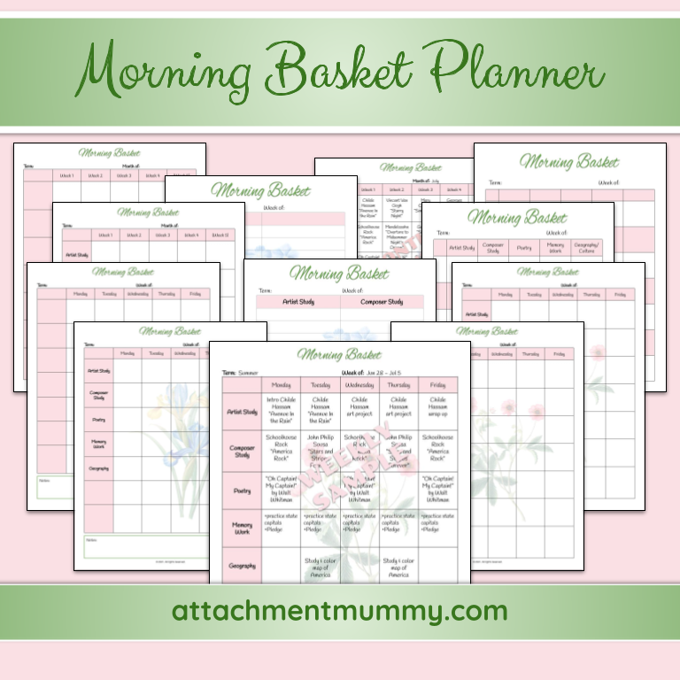 Morning Basket Planner – Attachment Mummy Printables